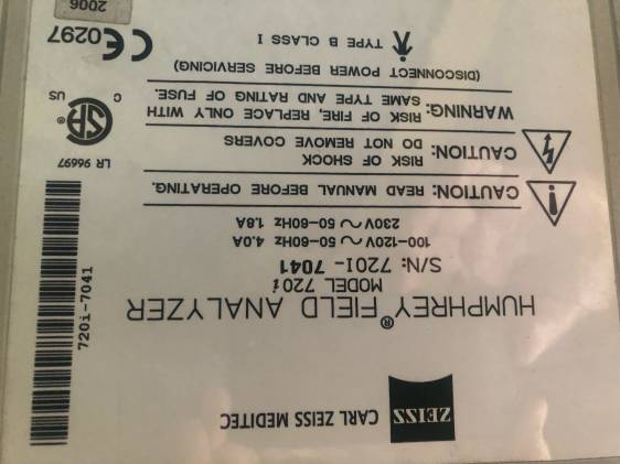 Humphrey Visual Field Analyser 720i | Used Visual Screeners ...